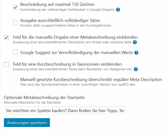 wpSEO Anleitung - Meine Einstellungen im Überblick