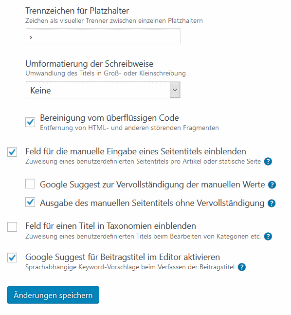 wpSEO Anleitung - Meine Einstellungen im Überblick